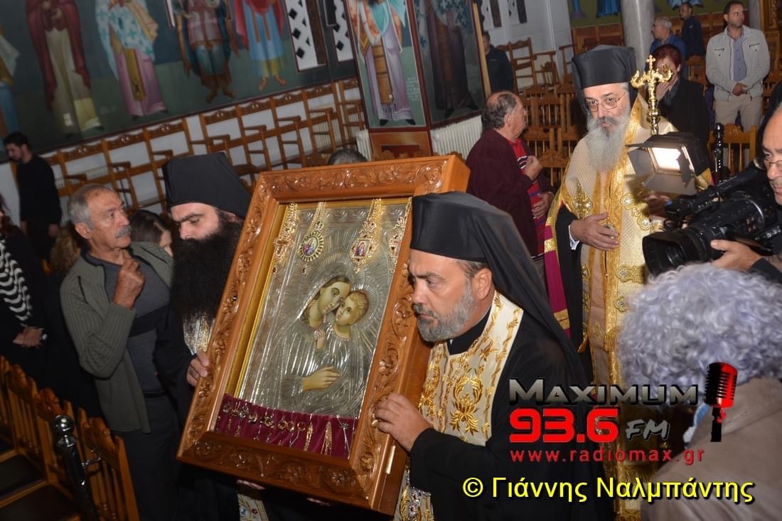Η υποδοχή της σεβασμίας εικόνας της Παναγίας της Φιδούσας στον Ιερό Ναό ...